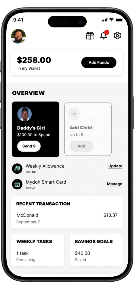 Mydoh | The Smart Cash Card & App For Families
